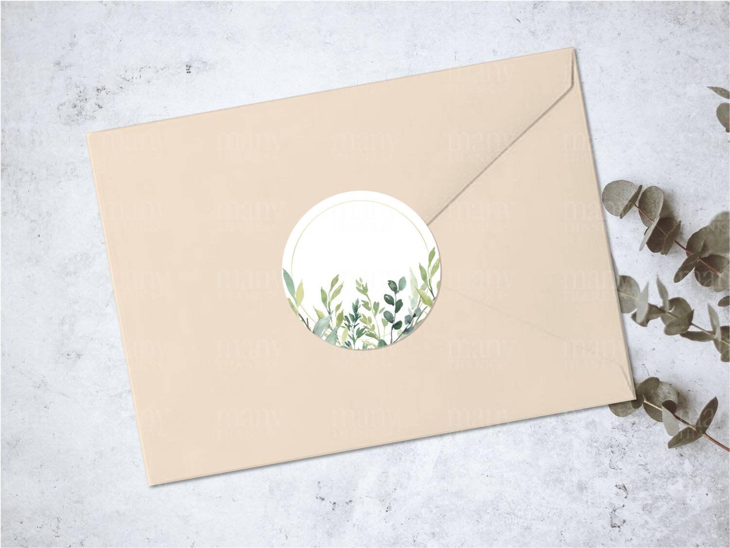 Blank Labels, Foliage Green Leaves Floral Border Circle + Square, With ...