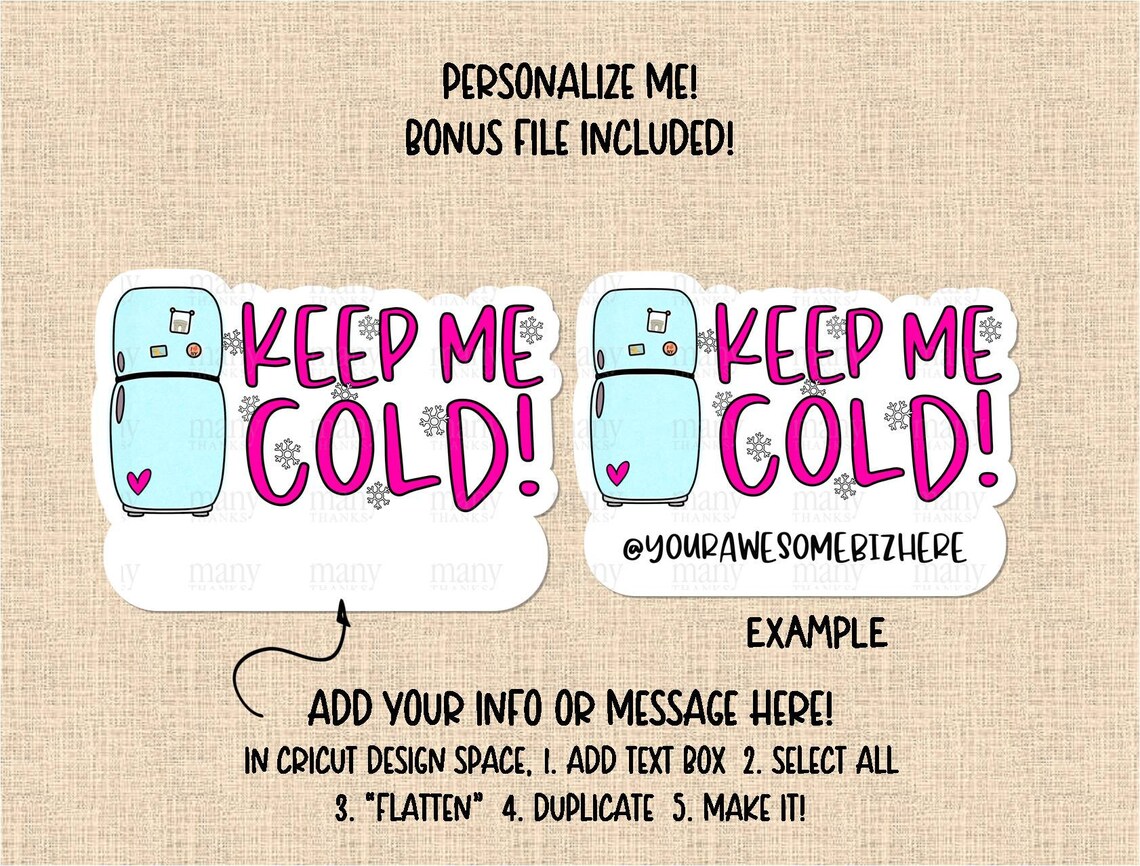 Keep Me Cold Sticker Download Cute Refrigerator Small - Etsy