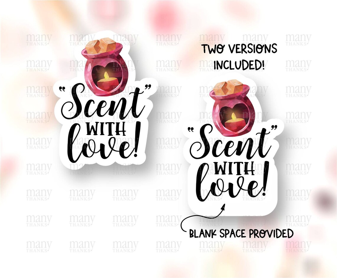 Sent With Love Sticker PNG Scented Wax Melt Business Label - Etsy