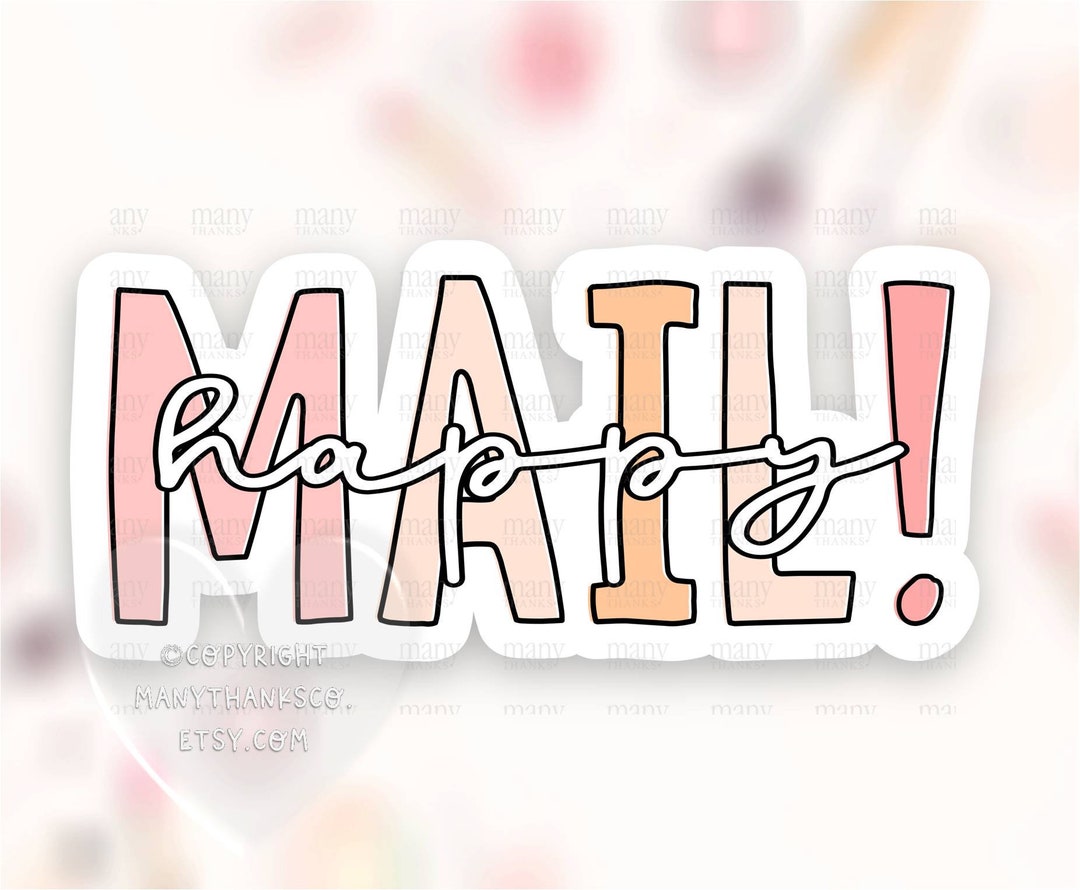 Happy Mail Sticker PNG, Boho Script Small Business Thank You Labels ...