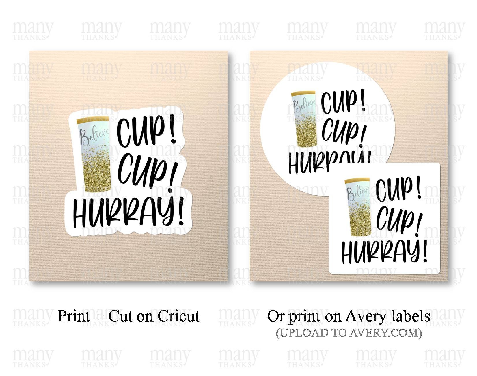 Cup Cup Hurray Sticker PNG Tumbler Happy Mail Small Business | Etsy