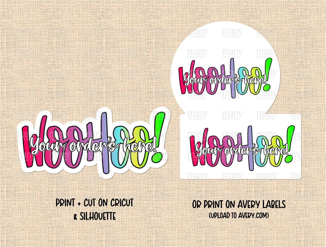 Woohoo Your Order Is Here Sticker PNG Rainbow Small Business | Etsy