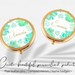 Blank Labels Mint Green Aqua Blue Floral Circle Square for - Etsy