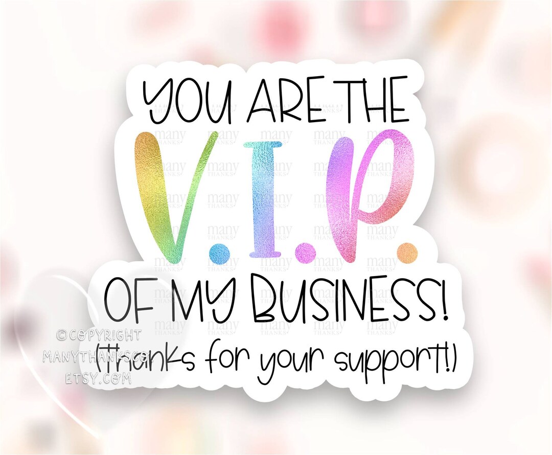 Thanks for Your Support Sticker PNG, VIP Rainbow Foil Happy Mail Labels ...