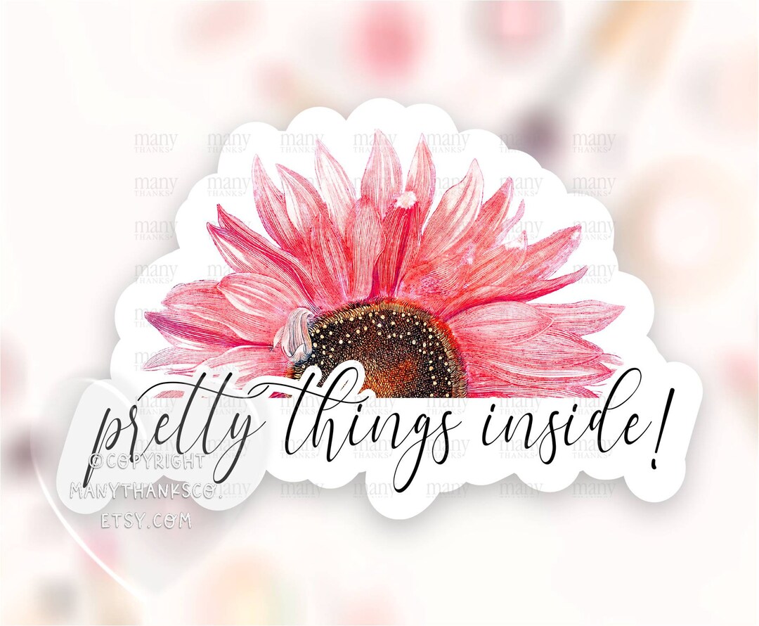 Pretty Things Inside Sticker PNG, Small Business Package Label, Pink ...