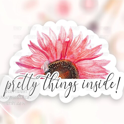 Pretty Things Inside Sticker PNG Small Business Shop Labels - Etsy