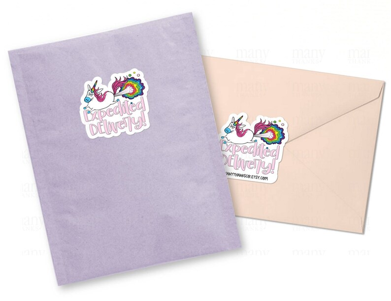 Expedited Delivery Sticker PNG Farting Unicorn Small Business | Etsy