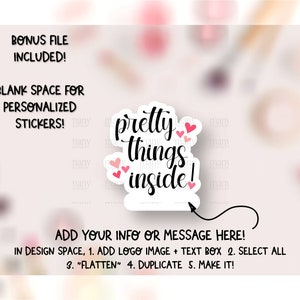 Pretty Things Inside Sticker PNG, Small Business Shop Labels, Pink ...