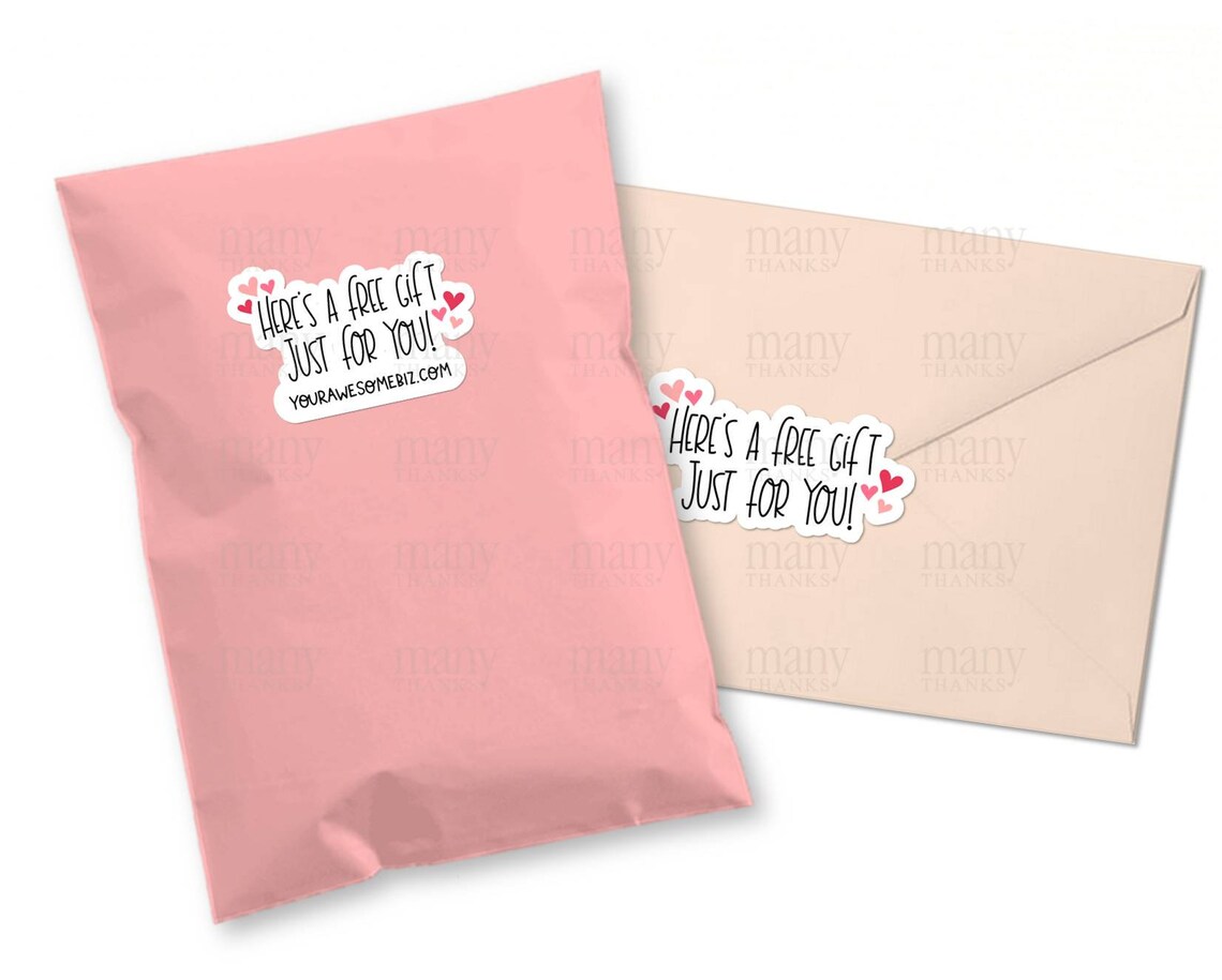 Free Gift Sticker PNG Hearts Small Business Happy Mail | Etsy