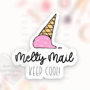 Keep Cool Sticker PNG, Melty Mail Small Business Thank You Labels, Wax ...