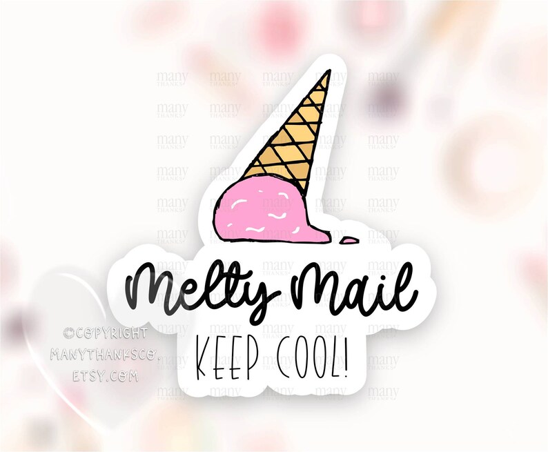 Keep Cool Sticker PNG Melty Mail Small Business Thank You | Etsy