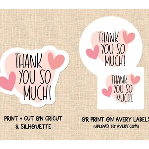 Thank You so Much Sticker PNG, Small Business Shop Labels, Blush Pink ...