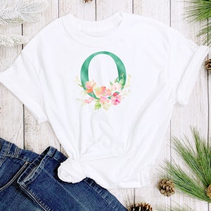 Teal Florals Alphabet Numbers Set, Pink Gold Watercolor Flowers ...