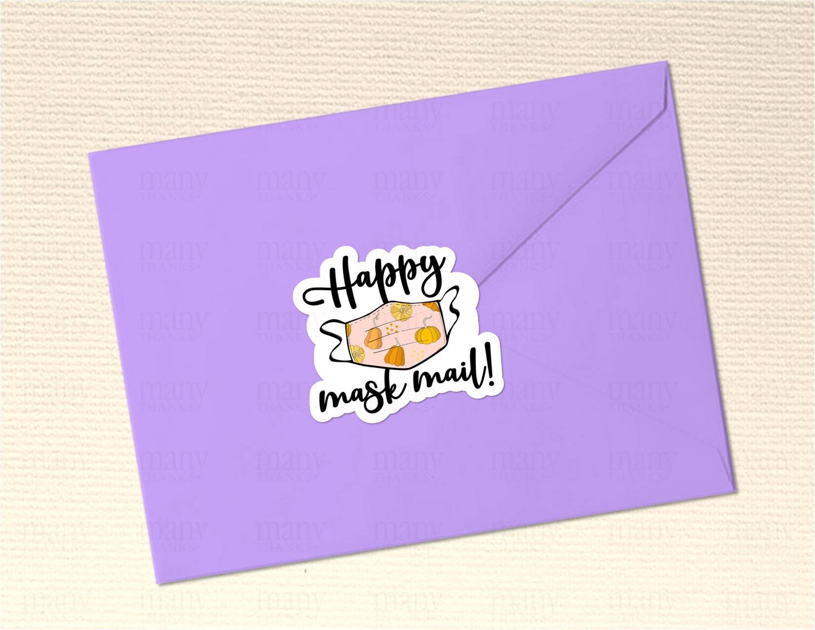 Happy Mask Mail Sticker PNG Fall Pumpkins Face Mask Small - Etsy