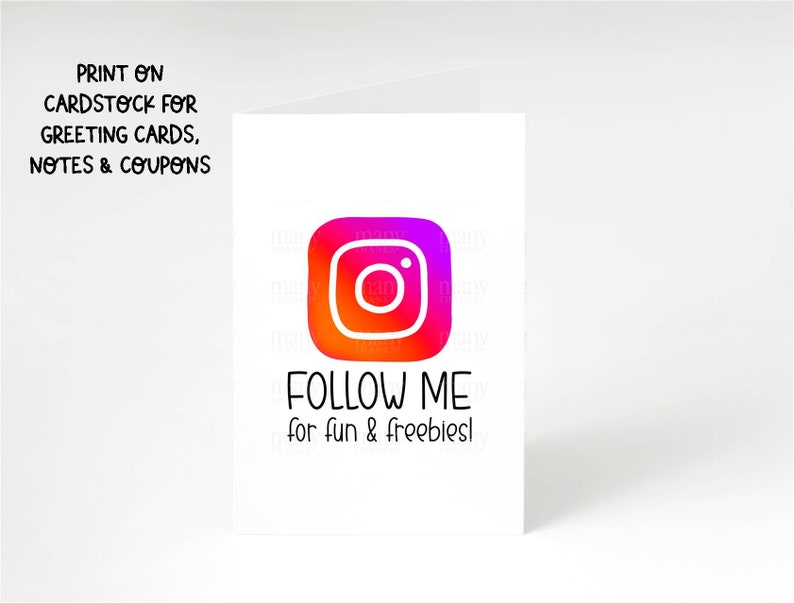 Follow Me Instagram Sticker PNG Personalized Social Media - Etsy