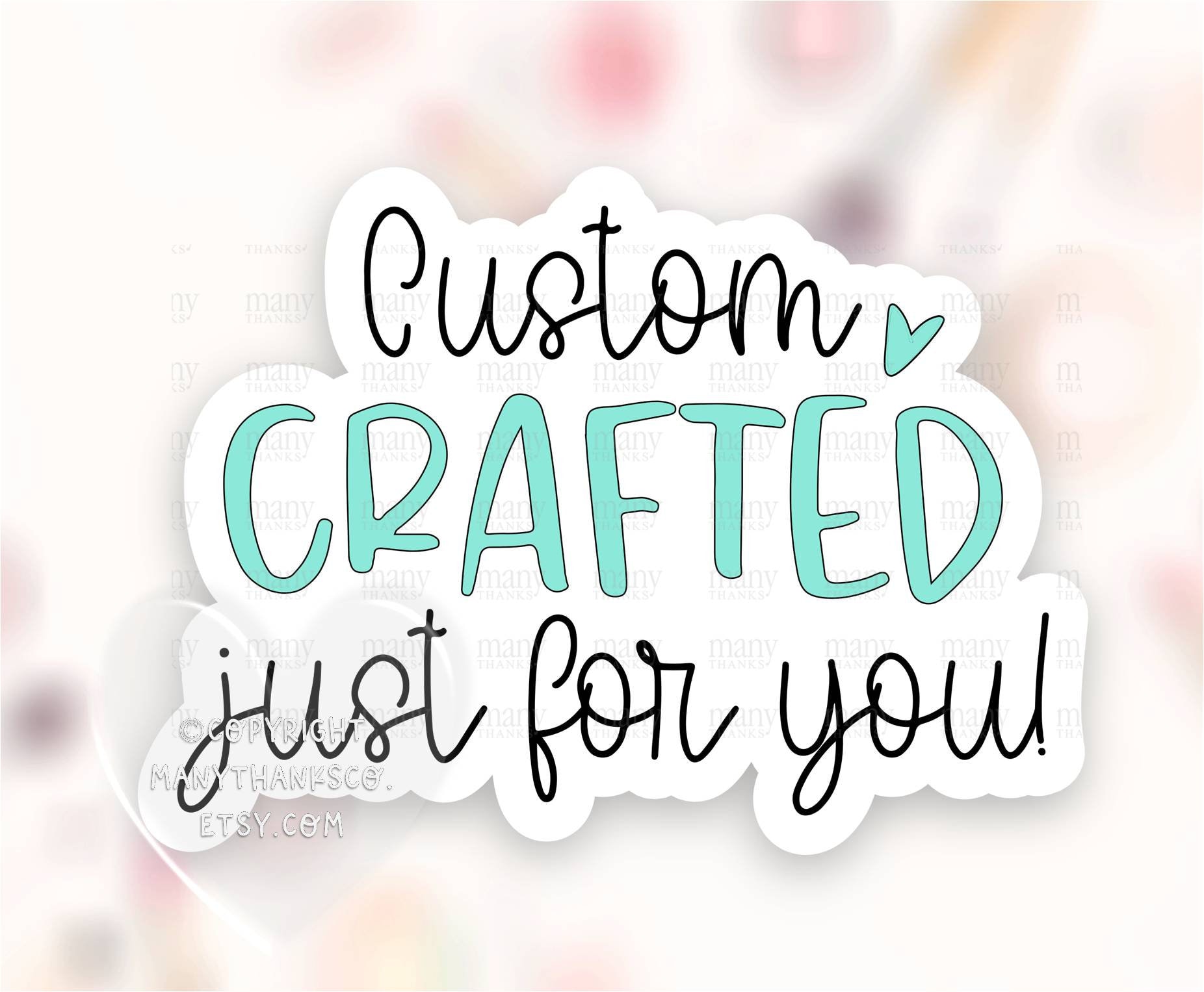 Custom Crafted for You Sticker PNG, Cute Boho Small Business Happy Mail ...