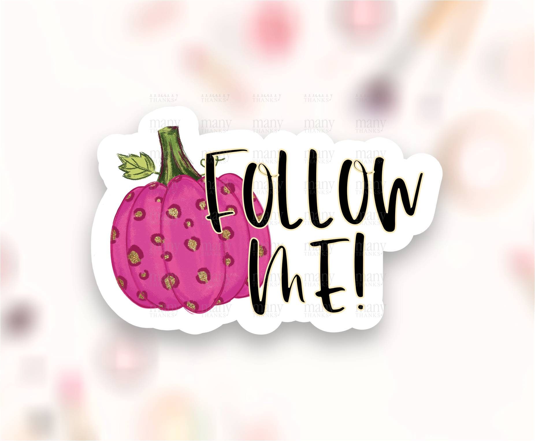 Follow Me Sticker PNG Personalized Social Media Small | Etsy