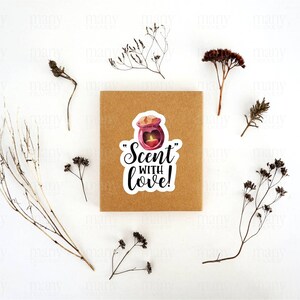 Sent With Love Sticker PNG, Scented Wax Melt Business Label, Candle ...