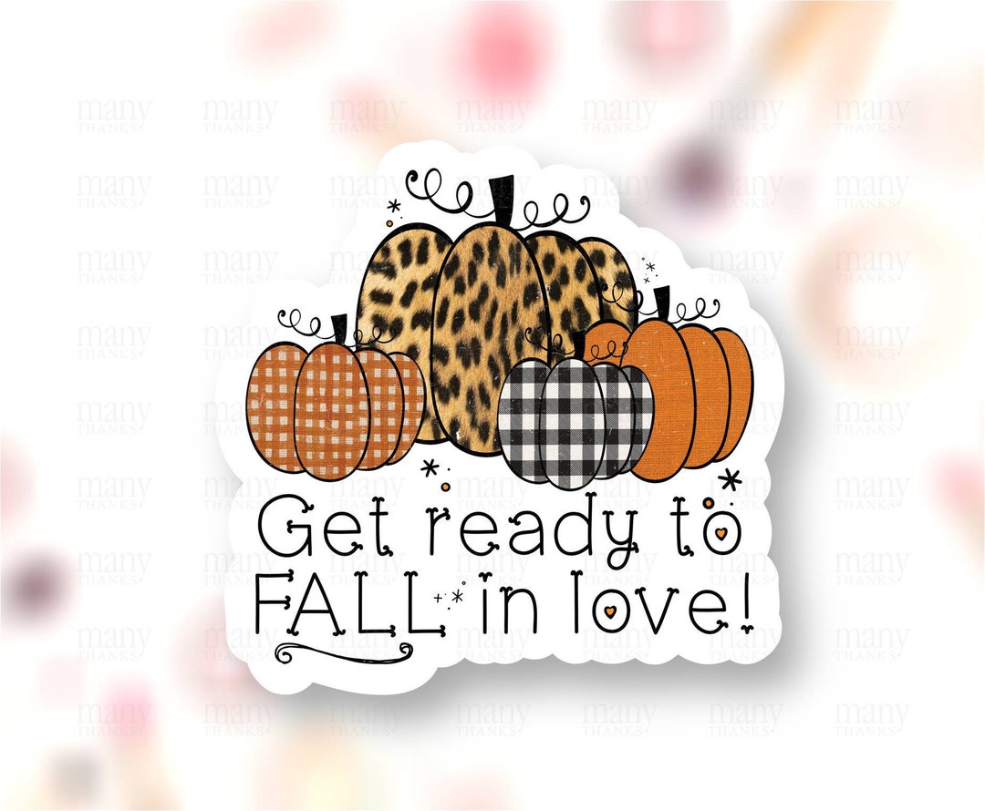 Get Ready to FALL in Love Sticker PNG, Autumn Leopard Print Plaid ...