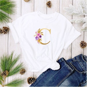 Gold Floral Alphabet Numbers Set, Purple Watercolor Flowers, Monogram ...