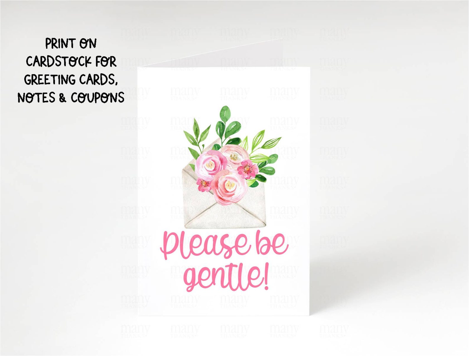 Please Be Gentle Sticker PNG Floral Do Not Bend Envelope - Etsy