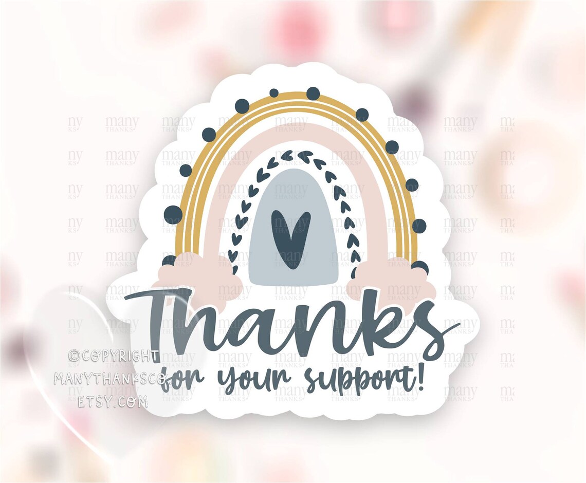 Thanks for Your Support Sticker PNG Small Business Happy Mail | Etsy