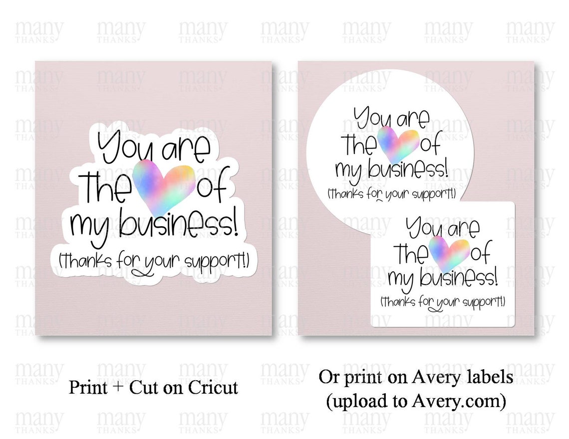 Thanks for Your Support Sticker PNG Rainbow Heart Happy Mail | Etsy