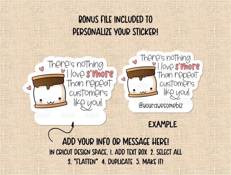 Thank You Repeat Customer Sticker PNG Smores Pun Small - Etsy