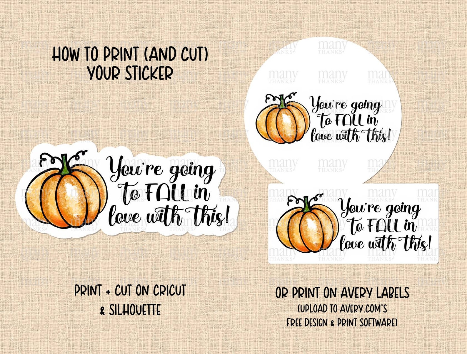 You're Going to FALL in Love Sticker Download PNG, Autumn Pumpkin Small ...