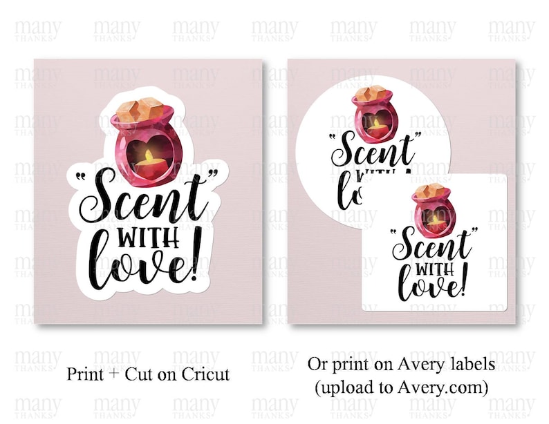 Sent With Love Sticker PNG Scented Wax Melt Business Label - Etsy