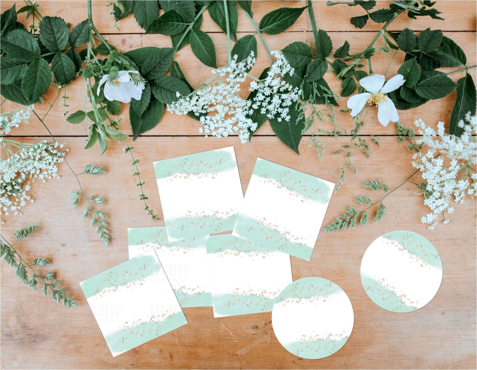 Blank Labels Circle Square Aqua Teal Paint Gold Splatter - Etsy