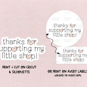Thanks for Supporting My Little Shop Sticker PNG, Pink Heart Happy Mail ...