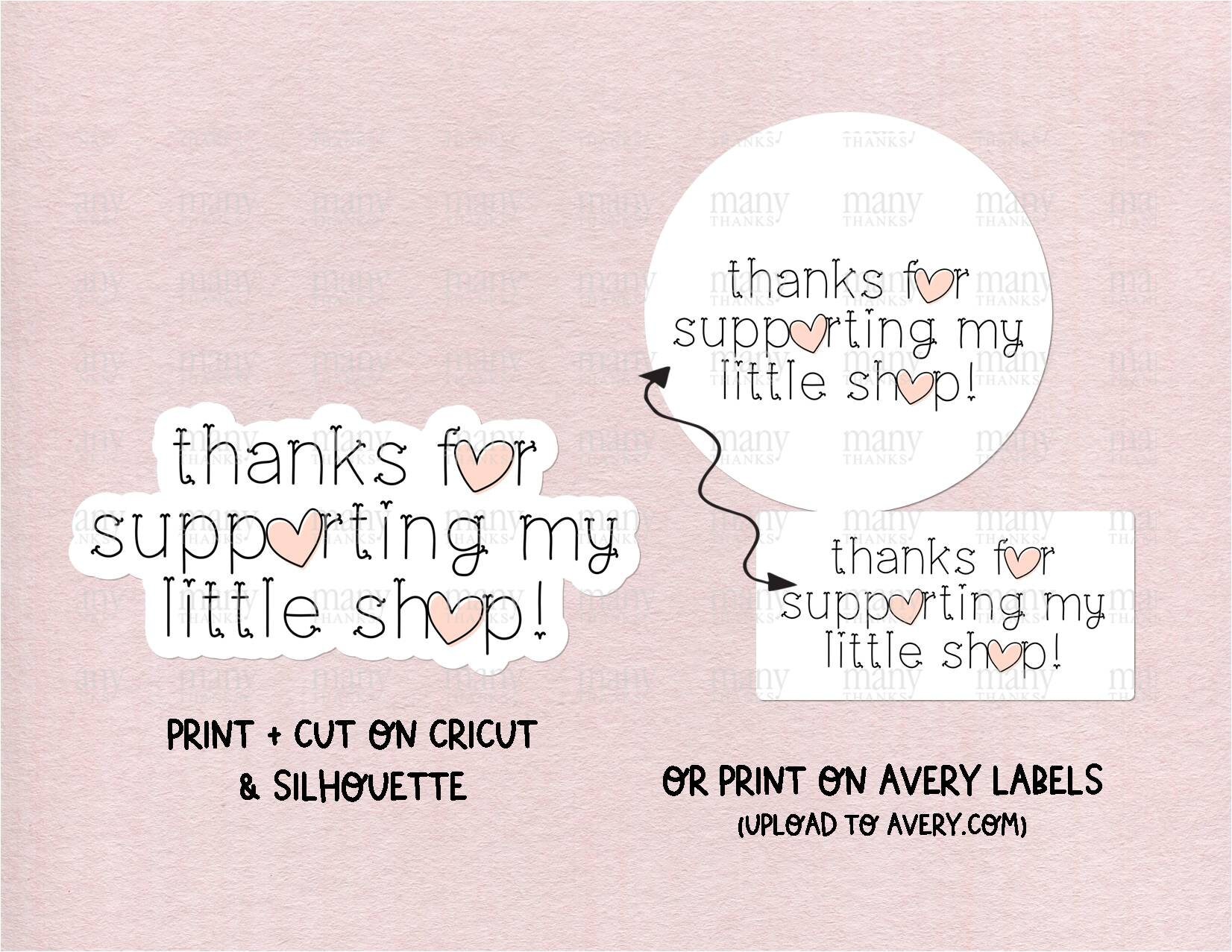 Thanks for Supporting My Little Shop Sticker PNG Pink Heart - Etsy