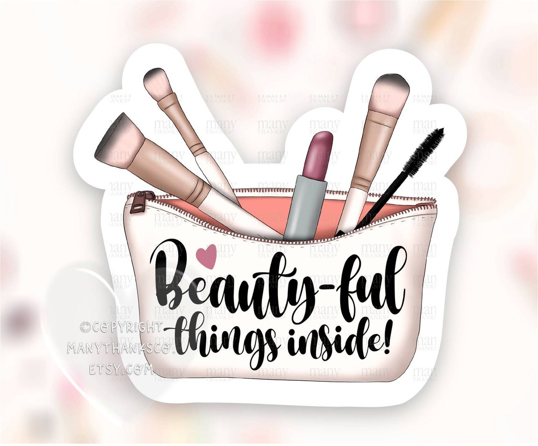 Beautiful Things Inside Sticker PNG, Makeup Small Business Happy Mail ...