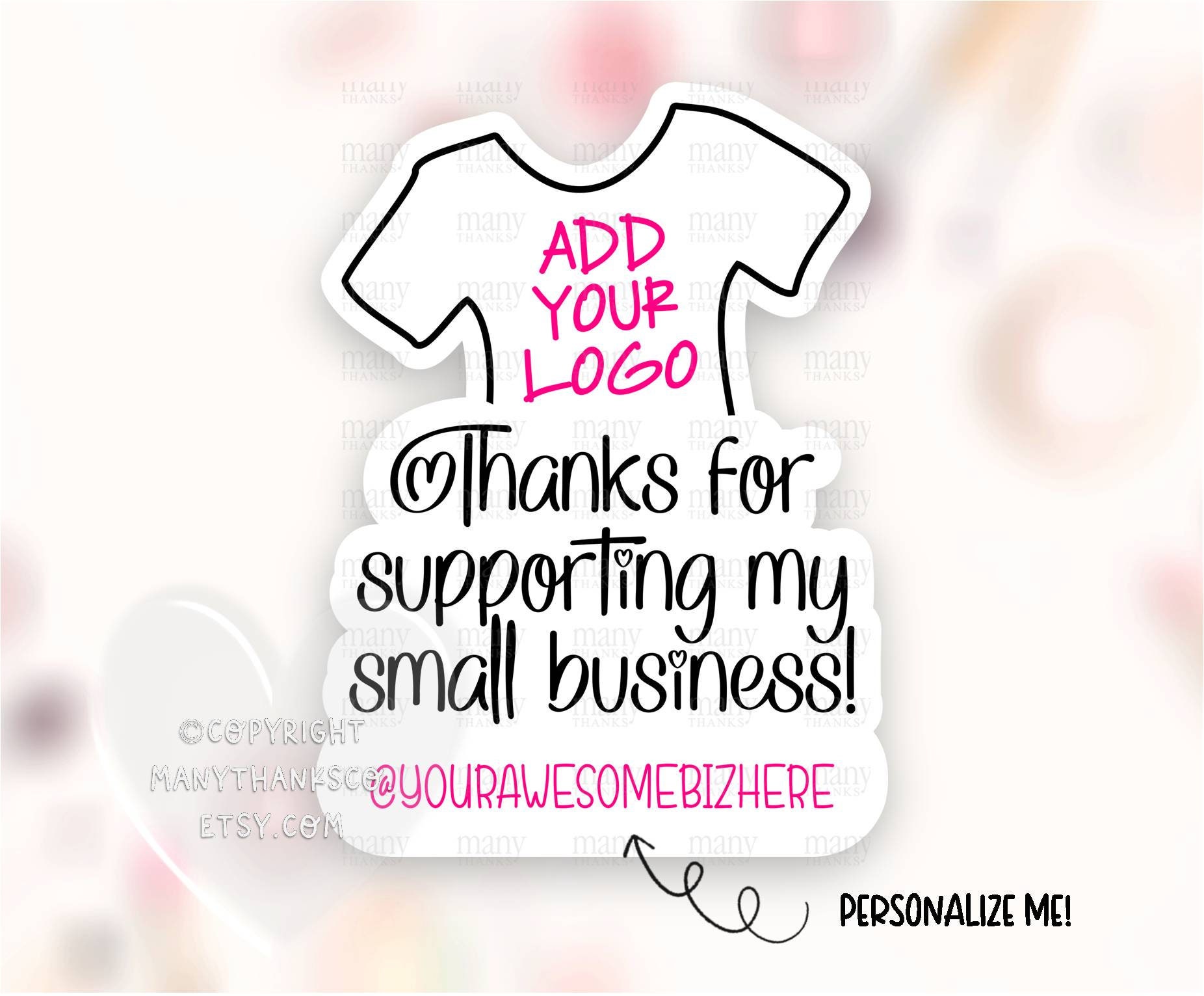 Add Your Logo Sticker PNG Personalized Tee Thank You for - Etsy