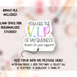 Thanks for Your Support Sticker PNG, VIP Rainbow Foil Happy Mail Labels ...
