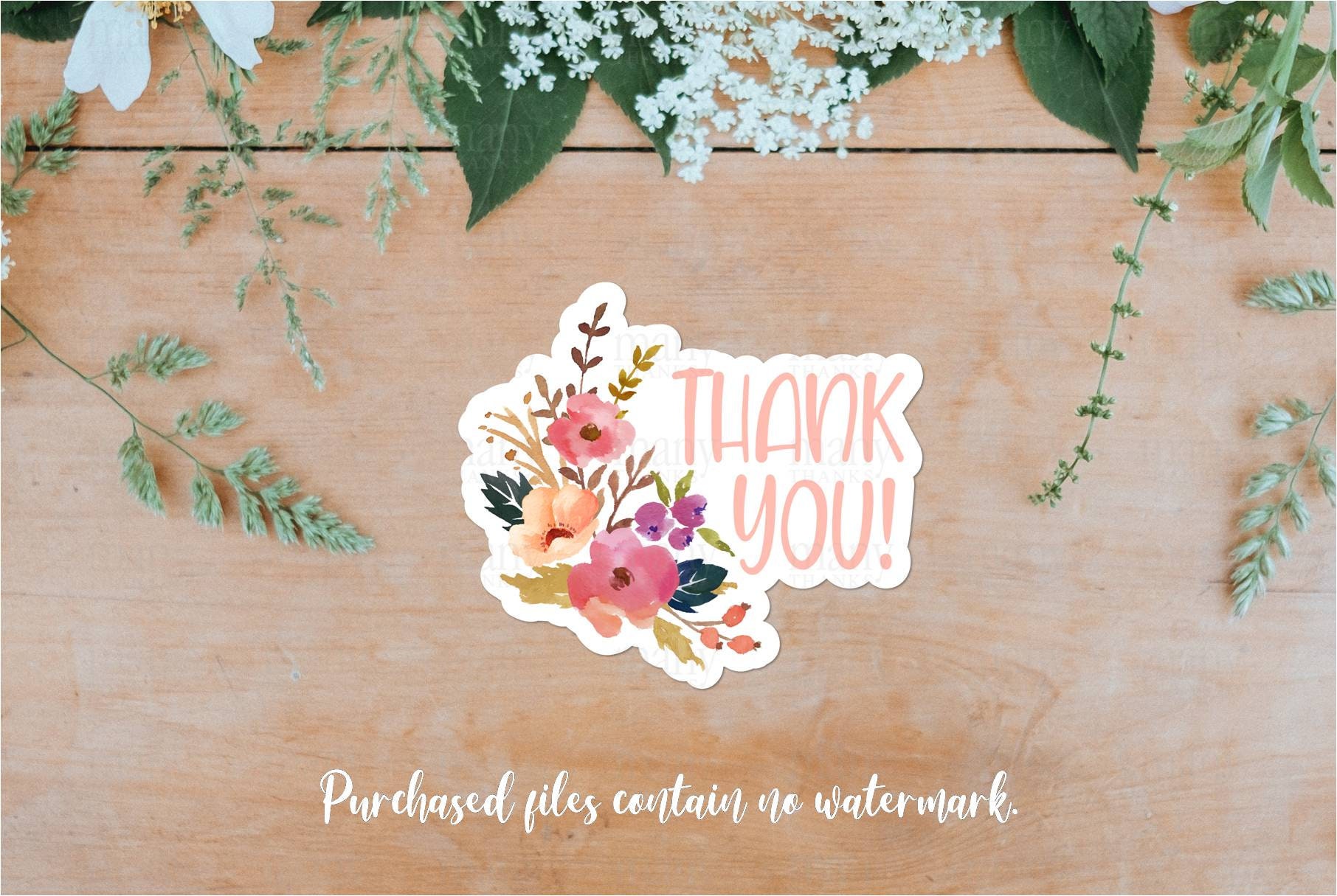 Thank You Stickers PNG, Fall Autumn Floral Bouquet Image for Business ...