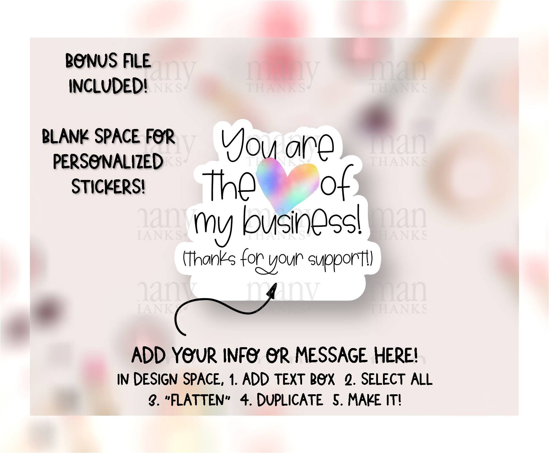 Thanks for Your Support Sticker PNG Rainbow Heart Happy Mail | Etsy