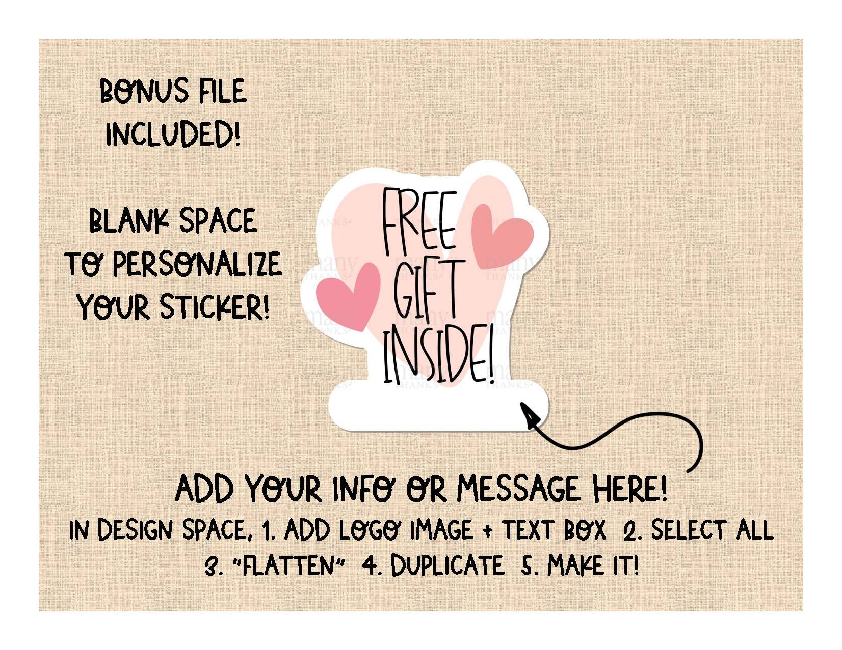 Free Gift Inside Sticker PNG Small Business Shop Labels | Etsy