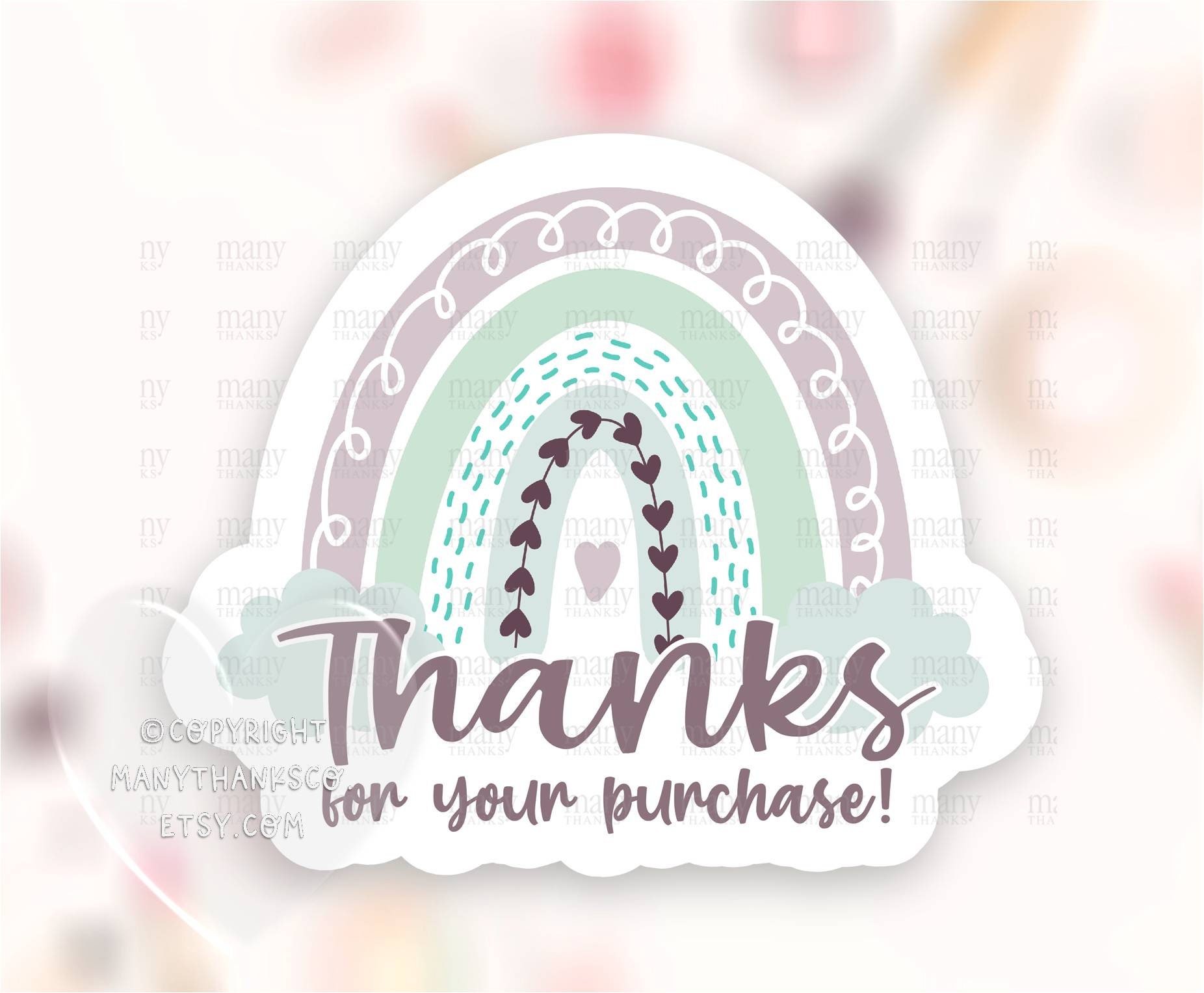 Thanks for Your Purchase Sticker PNG Small Business Happy | Etsy