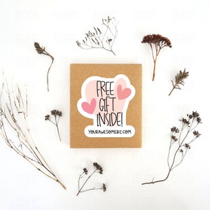 Free Gift Inside Sticker PNG, Small Business Shop Labels, Blush Pink ...