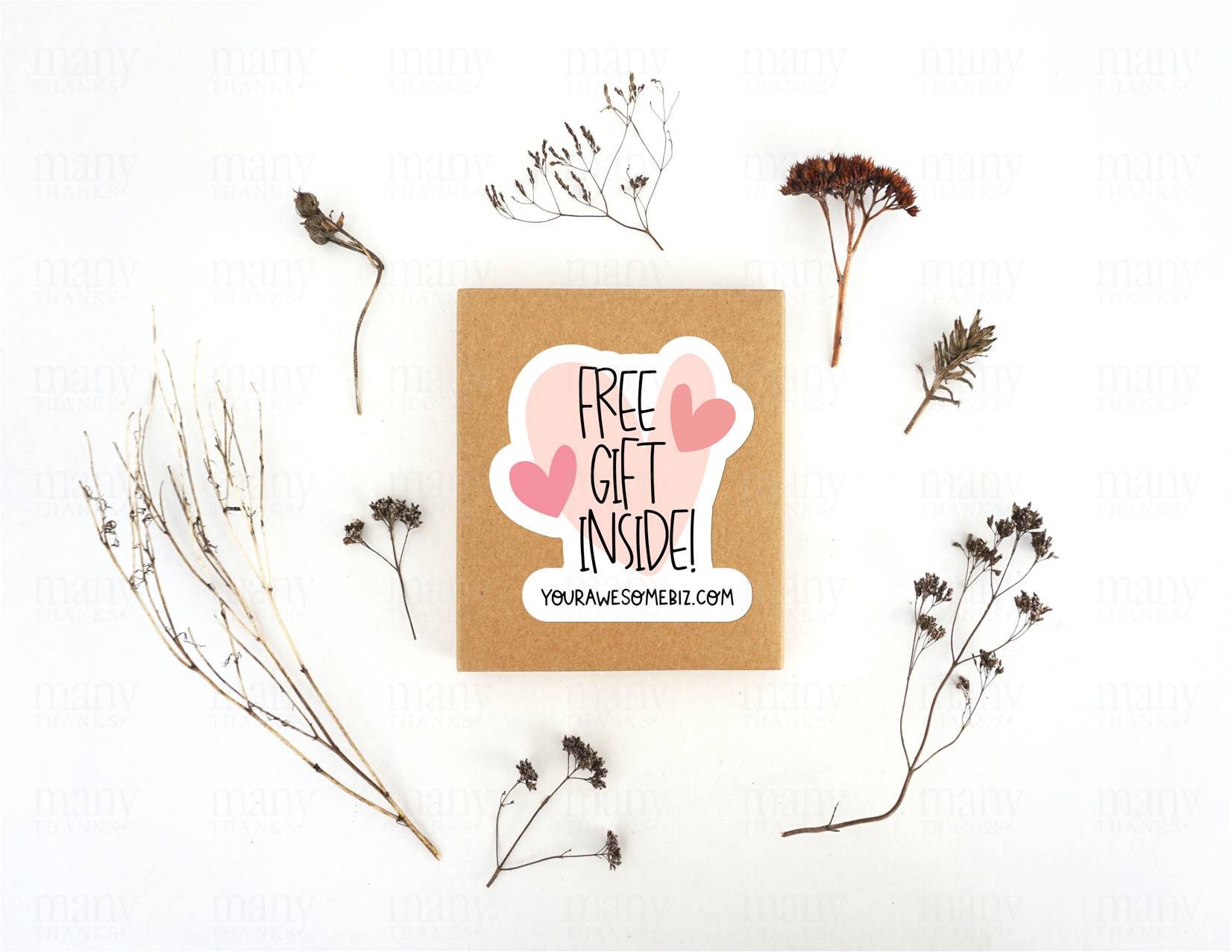 Free Gift Inside Sticker PNG Small Business Shop Labels - Etsy