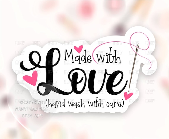 Hand Wash Sticker PNG Sewing Small Business Package Labels | Etsy
