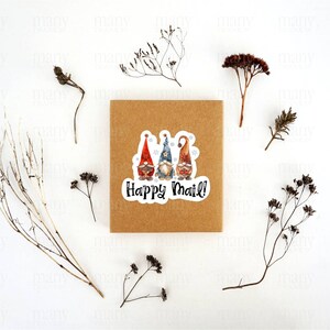 Happy Mail Sticker PNG, Winter Gnomes, Small Business Christmas Package ...