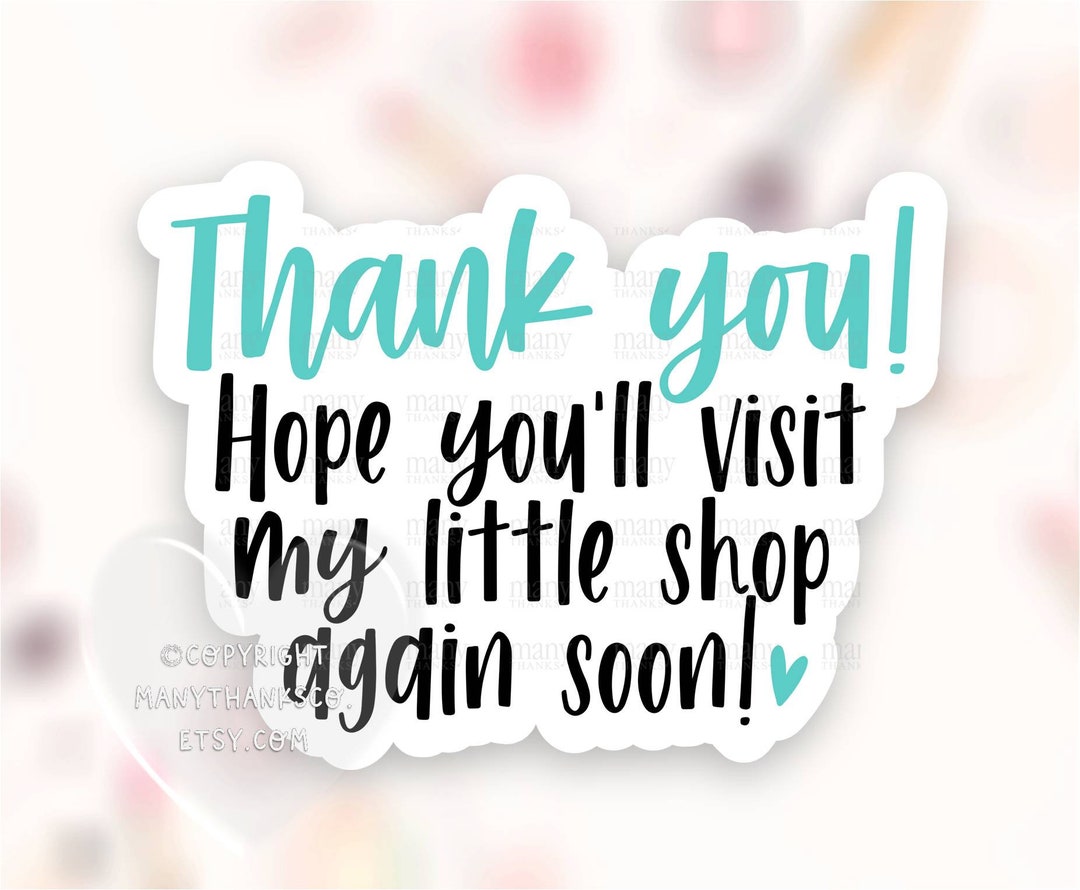 Thank You for Your Order Sticker PNG, Teal Heart Small Business Happy ...