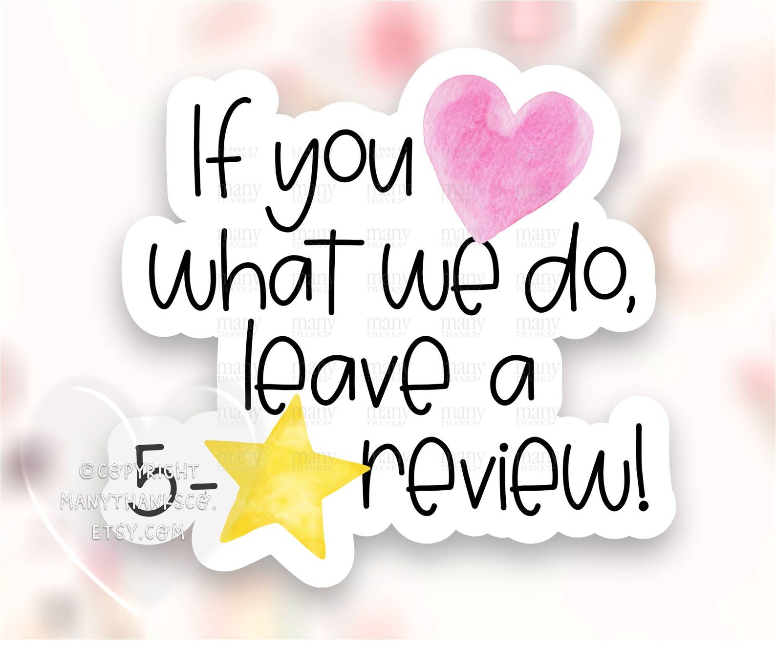 Love It Leave Review Sticker PNG Heart Star Small Business | Etsy