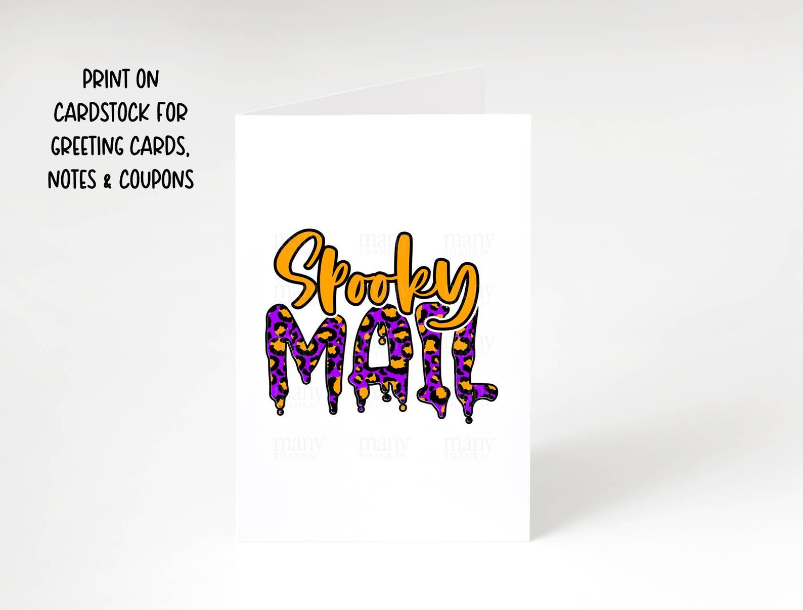 Spooky Mail Halloween Sticker Download PNG Purple Leopard | Etsy