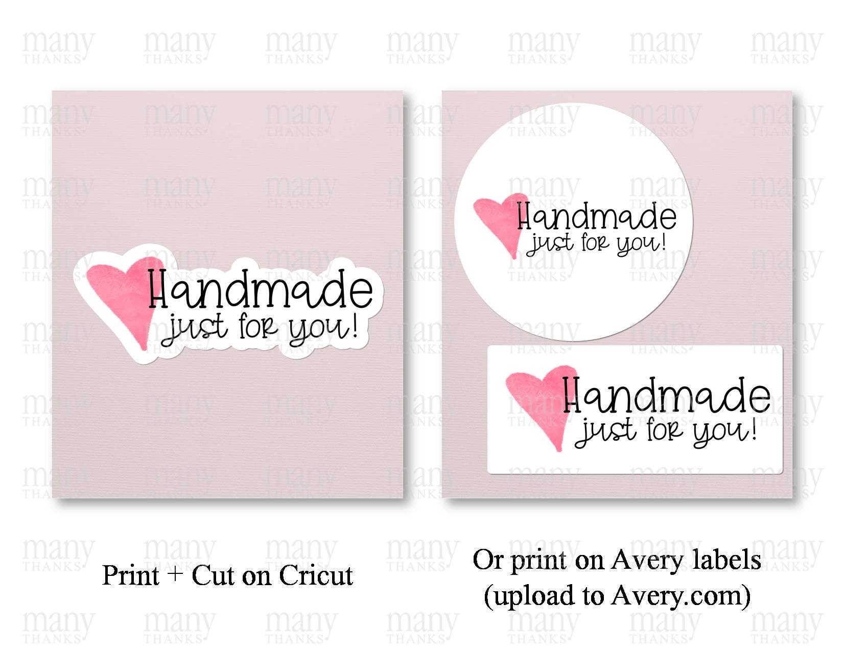 Handmade Just for You Sticker PNG Pink Heart Small Business - Etsy