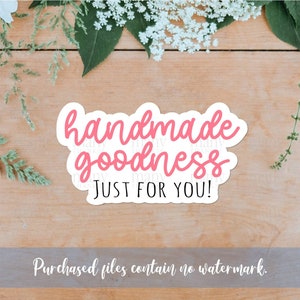 Handmade Goodness Sticker PNG, Crafter Happy Mail Labels, Cute Shop ...