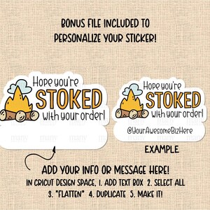 Hope You're Stoked Sticker PNG, Camping Fire Pun Small Business Happy ...